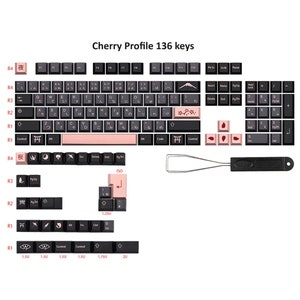 Night Sakura Japanese Theme Keycap Set: Cherry Profile, PBT - Etsy