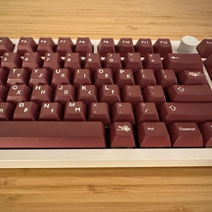 Classic Dark Red Minimalist Keycap Set for Mechanical Keyboard | 129 ...