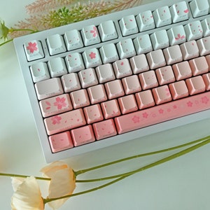 Backlit Soft Pink Cherry Blossom Keycap Set: OEM Profile, PBT - Etsy