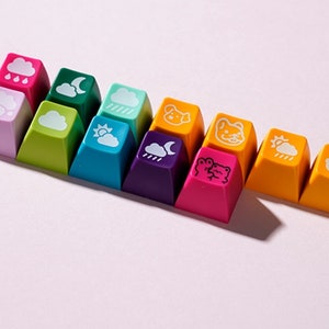 Cute Rainbow Color Keycap Set for Mechanical Keyboard | Dandelion ...