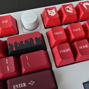 Blood Red Gradient Gothic Halloween Keycap Set for Mechanical Keyboard ...