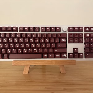 Classic Dark Red Minimalist Keycap Set for Mechanical Keyboard | 129 ...