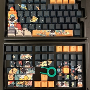 Backlit Comic Cartoon Astronaut Keycap Set for Mechanical Keyboard ...