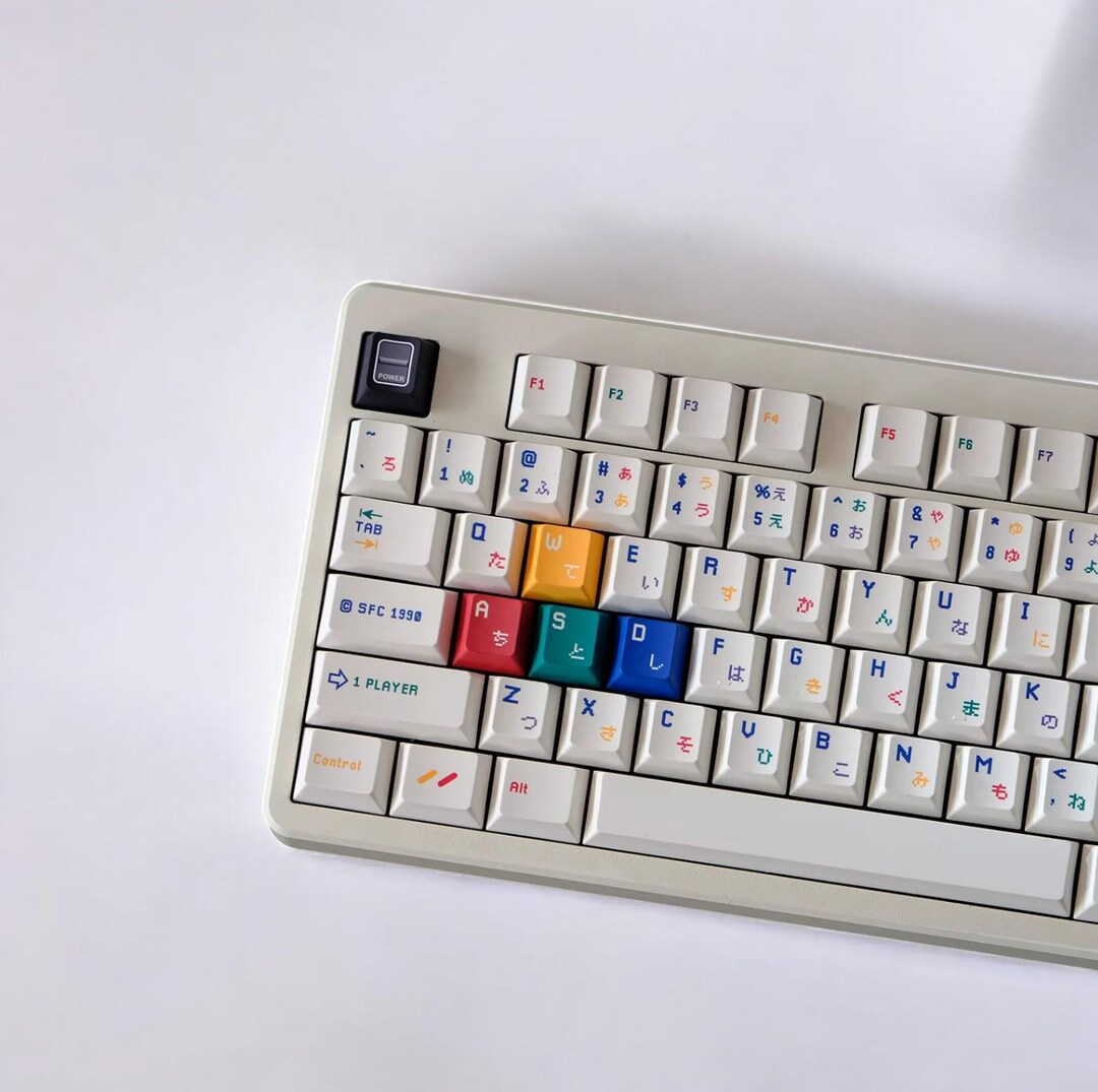 Retro Japanese Video Game Theme Keycap Set for Mechanical Keyboard 174 ...