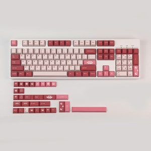 Cute Strawberry Red Bean Mochi Dessert Keycap Set for Mechanical ...
