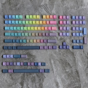 Backlit Pastel Rainbow Gradient Side Print Keycap Set: Cherry Profile ...