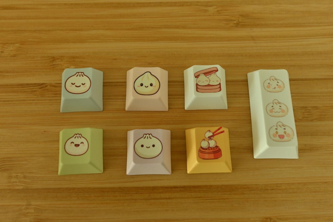 Cute Bao Dumpling Chinese Food Theme Keycaps for Mechanical Keyboard ...