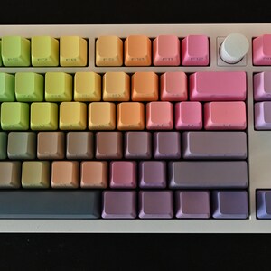 Backlit Pastel Rainbow Gradient Side Print Keycap Set: Cherry Profile ...