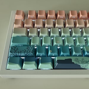Aqua Dream Deep Ocean Theme Keycap Set for Mechanical Keyboard | 125 ...