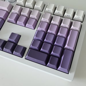 132 Pcs Backlit Dark Purple Gradient Keycap Set for Mechanical Keyboard ...