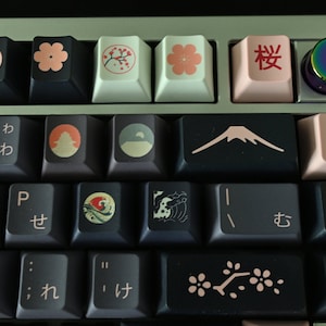 Night Sakura Japanese Theme Keycap Set: Cherry Profile, PBT - Etsy