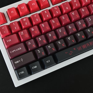 Blood Red Gradient Gothic Halloween Keycap Set for Mechanical Keyboard ...