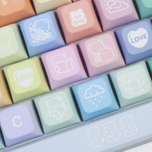 Cute Candy Gummy Bears Keycaps for Mechanical Gaming Keyboard 133 Keys ...