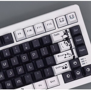 139 Pcs Cute Panda Bamboo Minimalist Theme Keycap Set for Mechanical ...