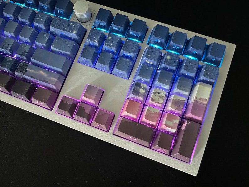 Backlit Purple Starry Winter Night Keycap Set: Cherry Profile, PBT - Etsy