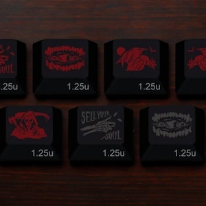 Blood Red Gradient Gothic Halloween Keycap Set for Mechanical Keyboard ...