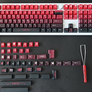 Blood Red Gradient Gothic Halloween Keycap Set for Mechanical Keyboard ...