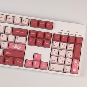 Cute Strawberry Red Bean Mochi Dessert Keycap Set for Mechanical ...