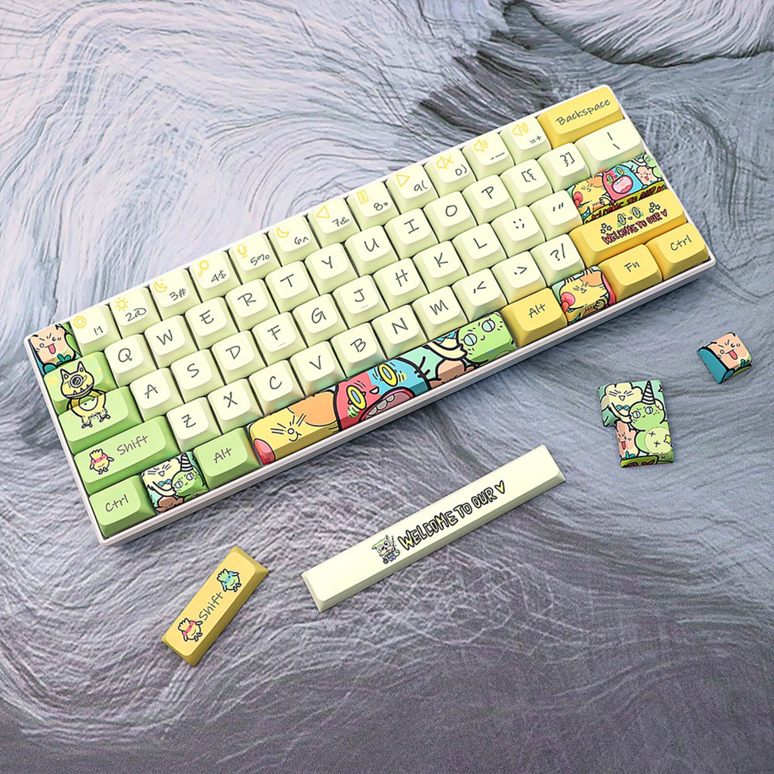 135 Pcs Colorful Cartoon Comic Cat Theme Keycap Set for - Etsy Canada
