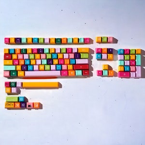 Cute Rainbow Color Keycap Set for Mechanical Keyboard | Dandelion ...