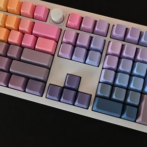 Backlit Pastel Rainbow Gradient Side Print Keycap Set: Cherry Profile ...