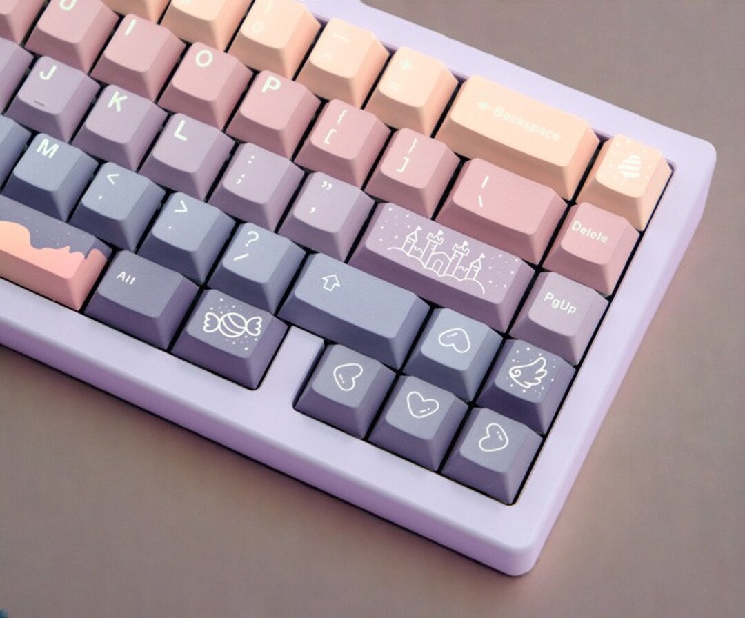 Cute Pink Purple Fairy Theme Keycap Set for Mechanical Keyboard ...