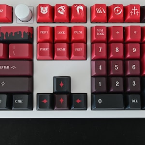 Blood Red Gradient Gothic Halloween Keycap Set for Mechanical Keyboard ...