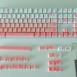Backlit Soft Pink Cherry Blossom Keycap Set: OEM Profile, PBT - Etsy