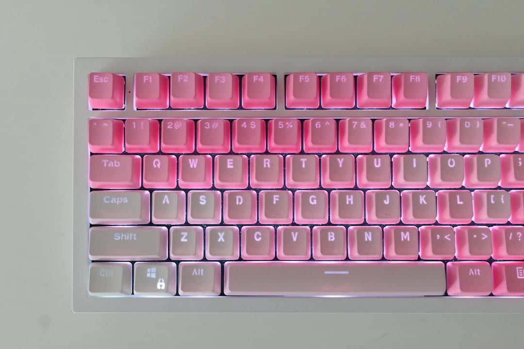 Backlit Pink Gradient Love Theme Keycap Set for Mechanical Keyboard ...