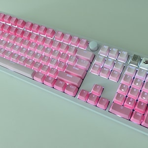 Backlit Pink Gradient Love Theme Keycap Set for Mechanical Keyboard ...