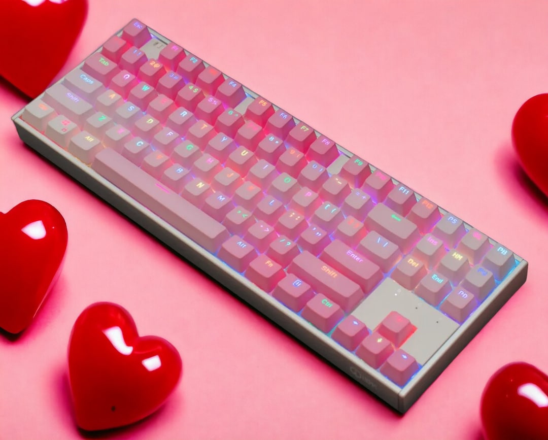 Backlit Pink Gradient Love Theme Keycap Set for Mechanical Keyboard ...