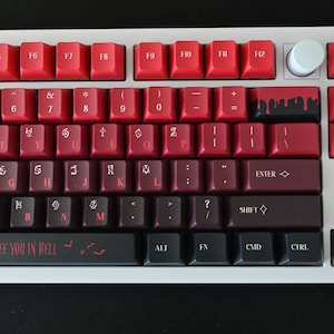 Blood Red Gradient Gothic Halloween Keycap Set for Mechanical Keyboard ...