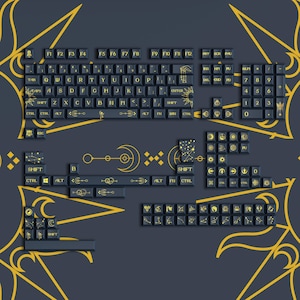 Celestial Starry Night Sky Keycap Set for Mechanical Keyboard 173 Keys ...