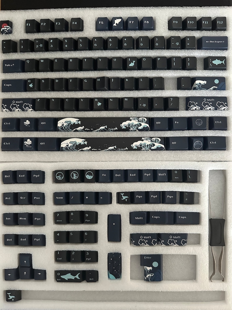 Ocean Waves Keycap Set: Stormy Night Sea Theme, Cherry Profile, PBT - Etsy