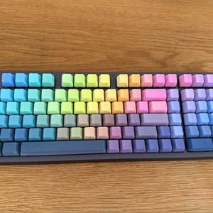 Backlit Pastel Rainbow Gradient Side Print Keycap Set: Cherry Profile ...