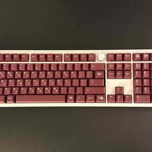 Classic Dark Red Minimalist Keycap Set for Mechanical Keyboard | 129 ...
