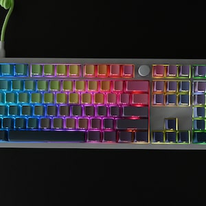 Backlit Pastel Rainbow Gradient Side Print Keycap Set: Cherry Profile ...