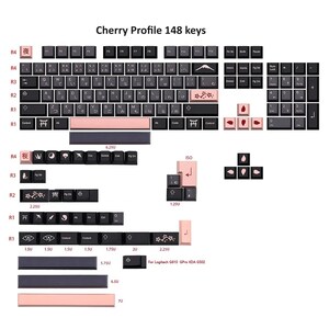 Night Sakura Japanese Theme Keycap Set for Mechanical Keyboard 136 / ...
