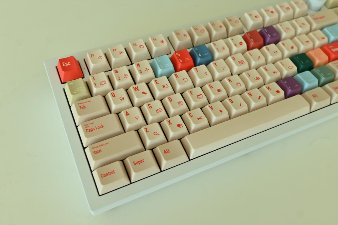 Retro Style Digital Artist Rainbow Theme Keycap Set for Mechanical ...