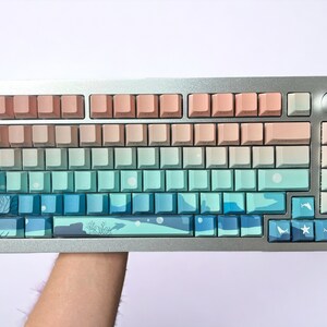 Aqua Dream Deep Ocean Theme Keycap Set for Mechanical Keyboard 125 Keys ...