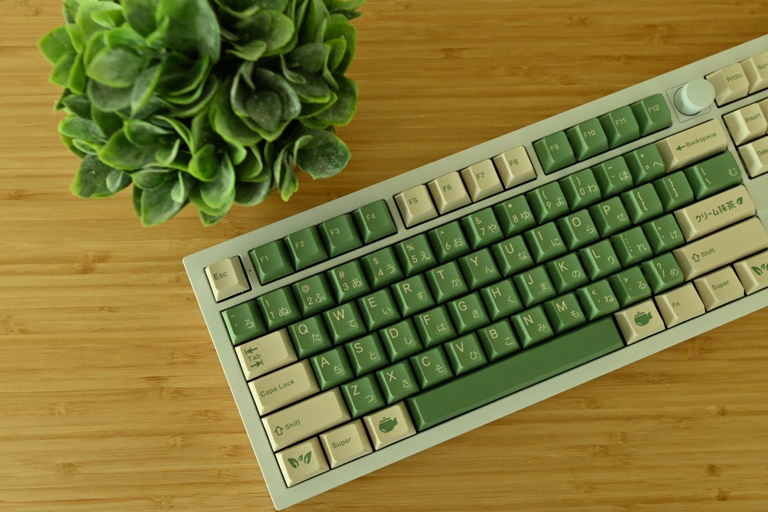 Matcha Japanese Green Tea Cafe Theme Keycap Set for Mechanical Keyboard ...