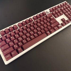 Classic Dark Red Minimalist Keycap Set for Mechanical Keyboard | 129 ...