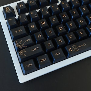 Starry Dark Night Sky Astronomy Theme Keycap Set: Cherry Profile, MX ...
