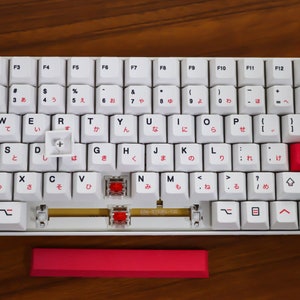 Minimalist Red / White Japanese Theme Keycap Set for Mechanical ...