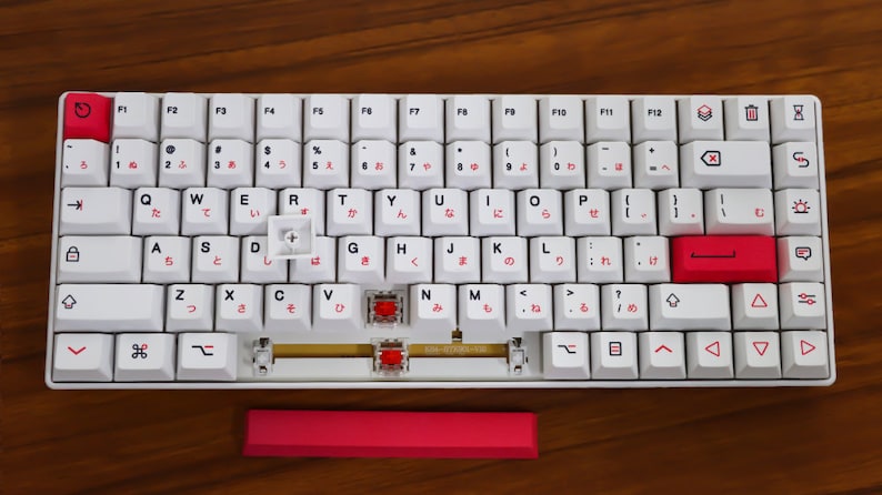 Red & White Japanese Theme Keycap Set: Cherry Profile, PBT - Etsy UK