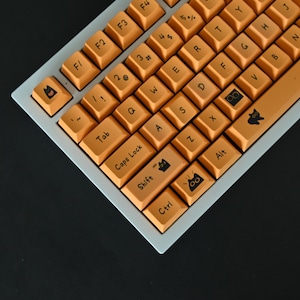 Orange Black Cat Gaming Keycap Set: Cherry Profile, PBT - Etsy UK