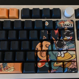Backlit Comic Cartoon Astronaut Keycap Set for Mechanical Keyboard ...