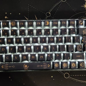 Celestial Starry Night Sky Keycap Set for Mechanical Keyboard 173 Keys ...