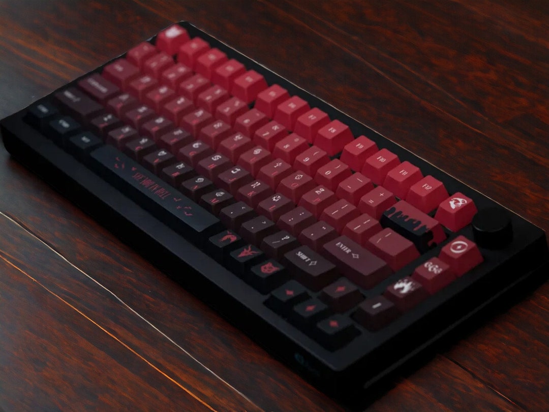 Blood Red Gradient Gothic Halloween Keycap Set for Mechanical Keyboard ...