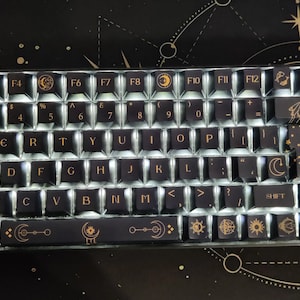 Starry Dark Night Sky Astronomy Theme Keycap Set: Cherry Profile, MX ...